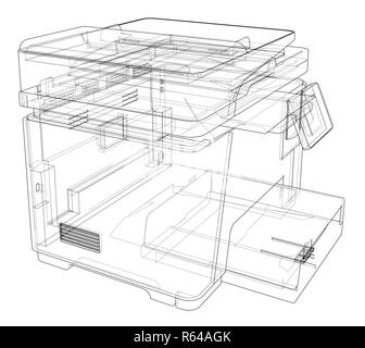 printer blueprint illustration business design concept graphic Stock ...