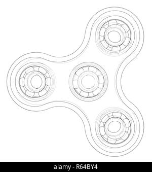 Hand spinner outline Stock Photo - Alamy