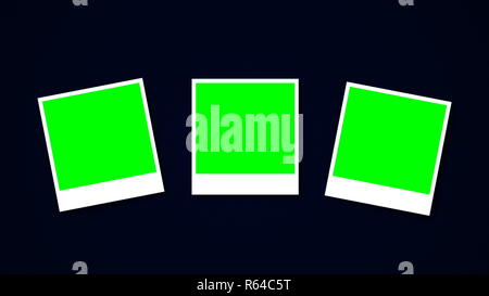Polaroids frames with green screen for your photo Stock Photo - Alamy