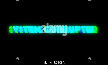 System Corrupted text with bad signal. Glitch effect Stock Photo - Alamy