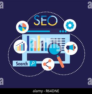 mobile analysis share search engine optimization vector illustration Stock Vector Image & Art ...