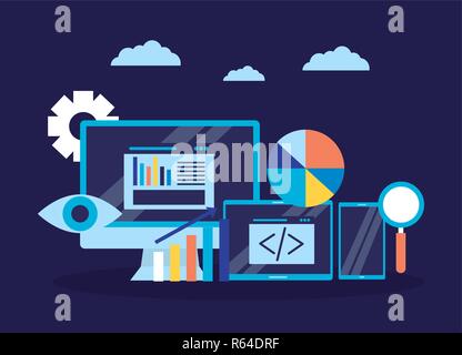 computer coding chart magnifying glass chart search engine optimization ...