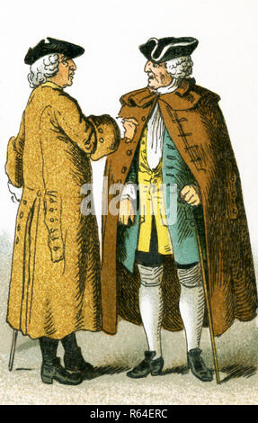 The figures picture here are Germans in 1700. They are, from left to ...