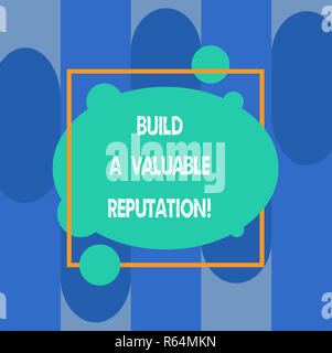 Writing note showing Build A Valuable Reputation. Business photo ...