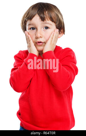Child Boy Fear Worry Astonished Horror Portrait Cropped Isolated Stock ...