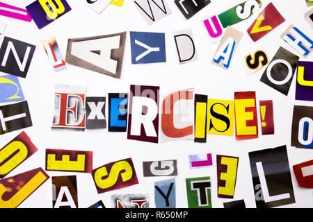 Hand writing do aerobic exercise on grey background Stock Photo - Alamy