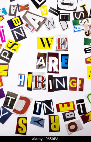 Writing note showing Help Wanted. Business concept for An ad in the ...