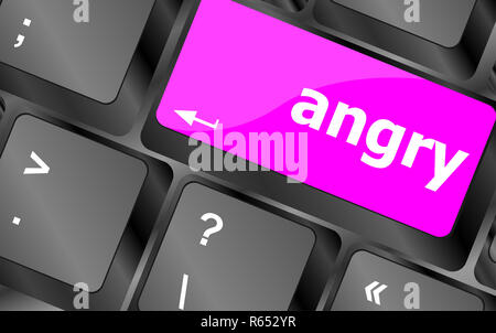 Keyboard with Enter button, angry word on it Stock Photo - Alamy