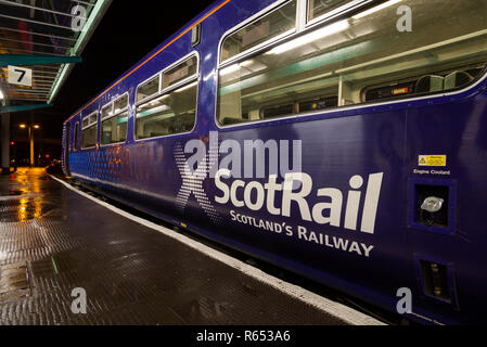 A Abellio Scotrail class 156 diesel 2 carriage sprinter train at Troon ...