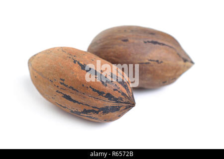 UnShelled pecan nuts isolated on white background Stock Photo - Alamy