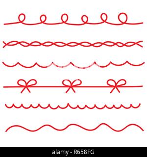 red string ribbons set- vector illustration Stock Vector Image & Art ...