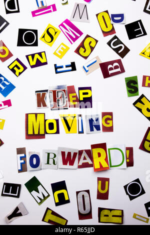 Writing note showing Keep Moving Forward Motivational Call. Business ...