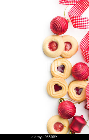 crackers and fresh strawberry jam isolated on a red background Stock ...