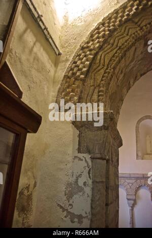 Stained glass window in Penmon Priory church, Anglesey, Wales ...