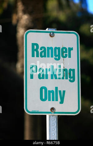 Ranger Parking Only sign in a California park Stock Photo - Alamy
