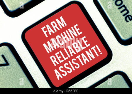 Handwriting text writing Farm Machine Reliable Assistant. Concept ...