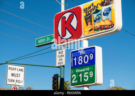Circle K fuel prices on raised sign, Phoenix, Arizona, USA Stock Photo ...