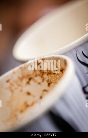 Stack of used disposable coffee cups Stock Photo - Alamy