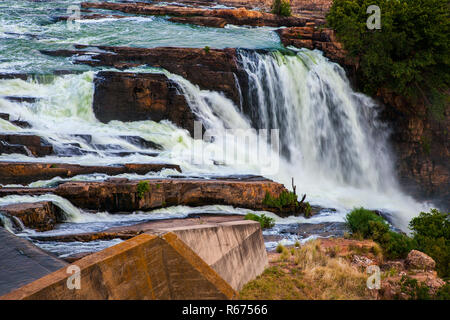 Hartebees Poort dam outside Pretoria, South Africa overflowing into the ...