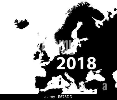 Map of Europe 2018 Stock Photo - Alamy