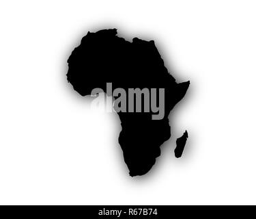 Map of Africa with shadows Stock Photo - Alamy