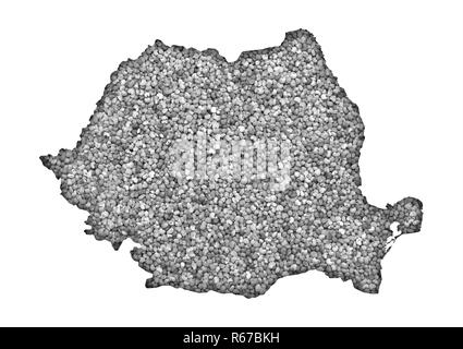 Map of Romania on texture Stock Photo - Alamy