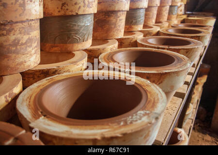 Old factory pottery production, making pots Stock Photo - Alamy