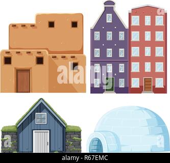 Vector illustration of a traditional Iceland Turf house in cartoon ...