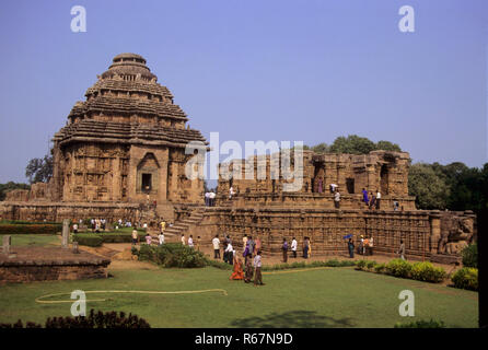 Tourists at a temple, Konark Sun Temple, Puri, Orissa, India Stock ...