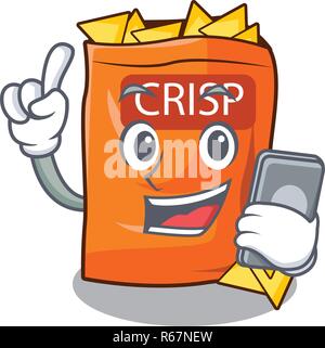 Call me potato chips mascot cartoon Stock Vector Image & Art - Alamy