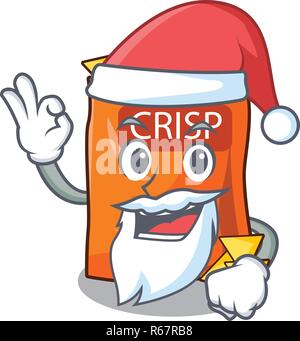 Santa with gift chips isolated on a collection mascot vector ...