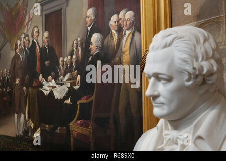 A statue of Alexander Hamilton is in the Rotunda of the U. S. Capitol ...