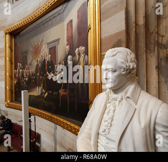 A statue of Alexander Hamilton is in the Rotunda of the U. S. Capitol ...