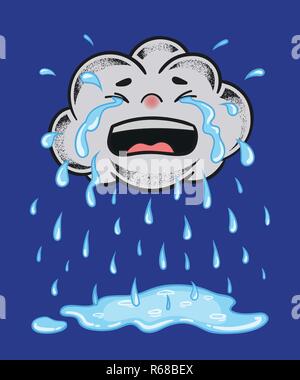 Crying rain cloud character cartoon Stock Vector Image & Art - Alamy