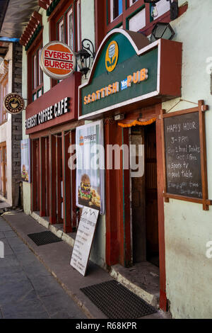 the Scottish Pub sign Lukla village, Sagarmatha National Park ...