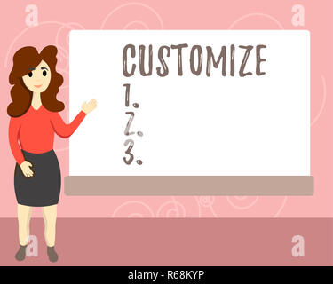 Conceptual hand writing showing Customize. Business photo showcasing ...