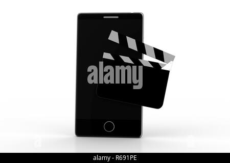 clapper board with a smart phone Stock Photo - Alamy