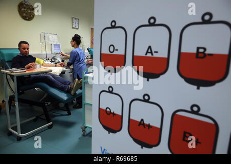 Blood donor Alan Caplan giving blood at the Glasgow Donor Centre as the ...