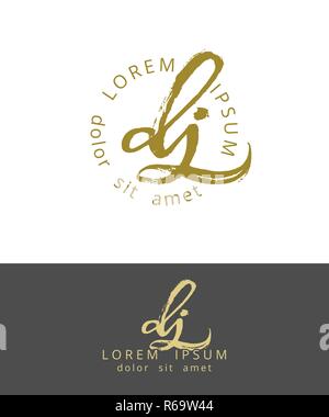 I S. Initials Monogram Logo Design. Dry Brush Calligraphy Stock Vector ...