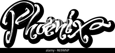 Arizona. Sticker. Modern Calligraphy Hand Lettering for Serigraphy ...