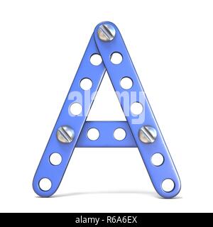 Alphabet made of blue metal constructor toy Letter O 3D Stock Photo - Alamy