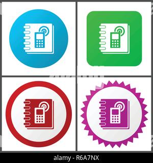Mms red, blue, green and pink vector icon set. Web icons. Flat design ...