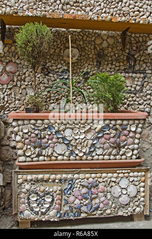 Many Different Types Of Shells Adorn This Wall Stock Photo - Alamy