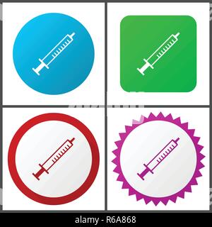 Nurse red, blue, green and pink vector icon set. Web icons. Flat design ...