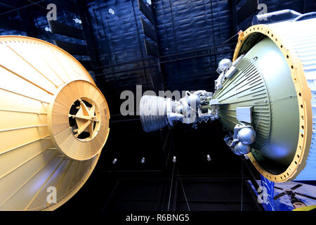 Rocketdyne J-2 engine on the Third stage of the Saturn V rocket at NASA ...