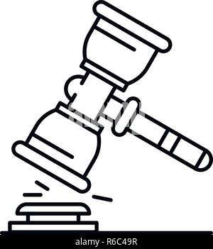 Black outline icon of a judge's gavel with money symbols, representing ...