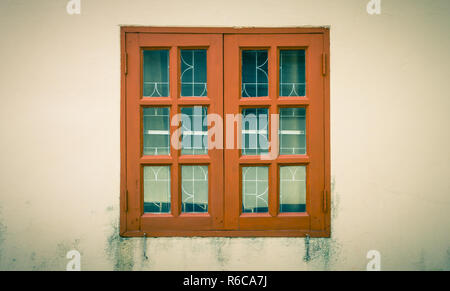 Brown windows frame on grunge or dust background. Vintage windows frame ...