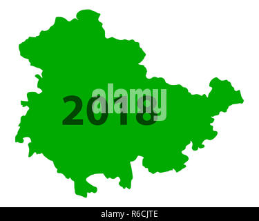 Map of Thuringia Stock Photo - Alamy