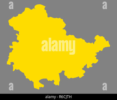 Map of Thuringia Stock Photo - Alamy