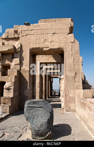Tourists visit the Temple of Kom Ombo, Aswan Governorate, Egypt Stock ...